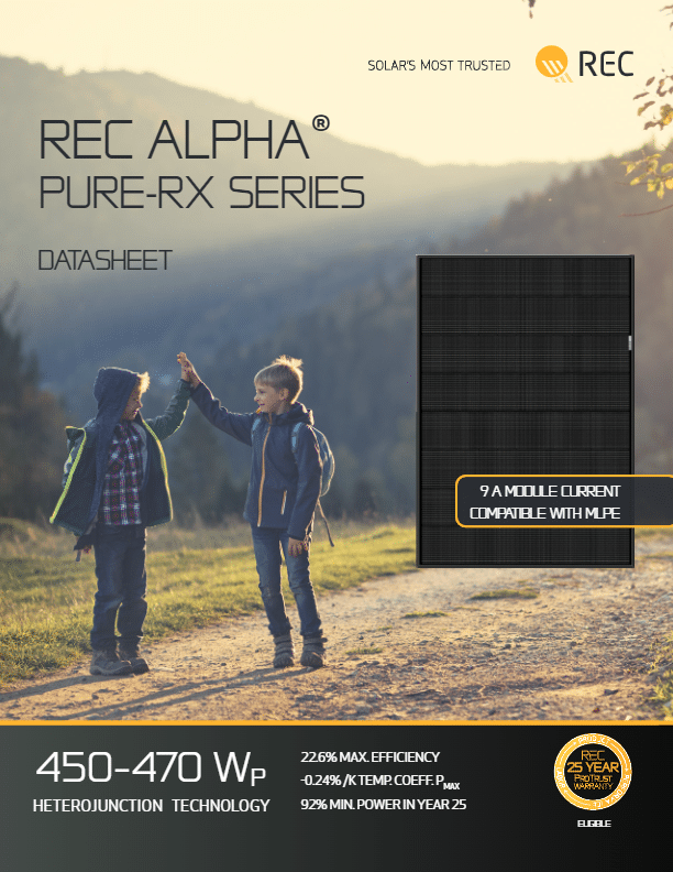 Rec alpha pure rx solar panels - Solarwiseww.com.au